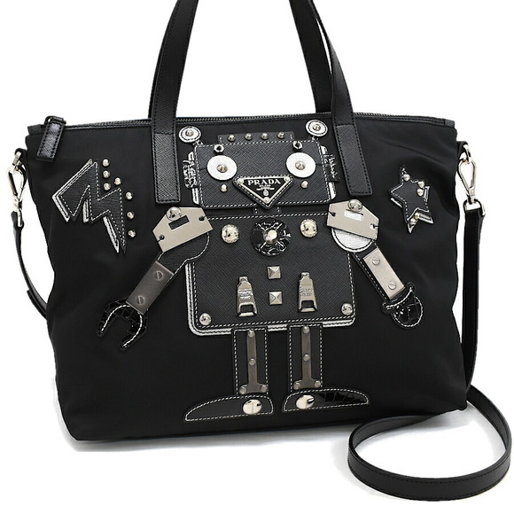 Prada | Bags | Prada Tesuto Robot Nylon Tote Bag Black | Poshmark